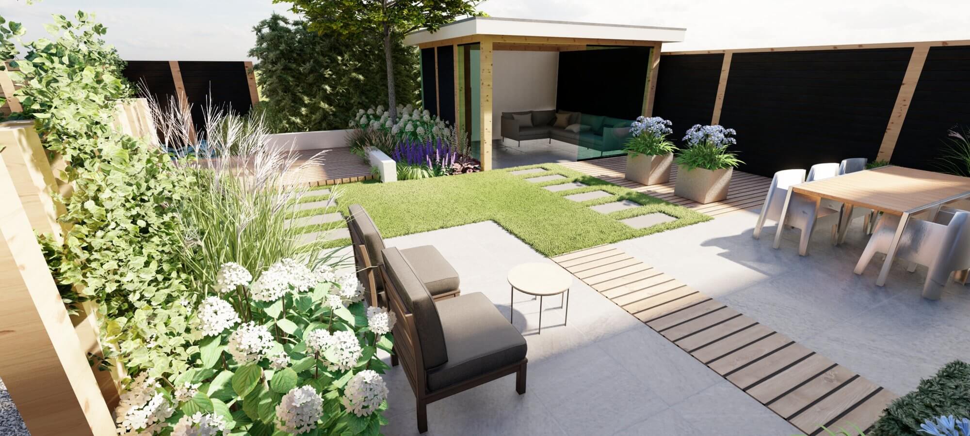 Moderne achtertuin - GreenART